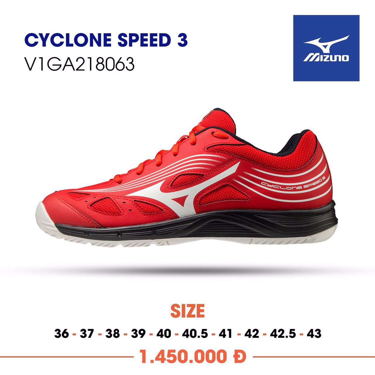 Giày Mizuno Cyclone speed 3 đỏ trắng